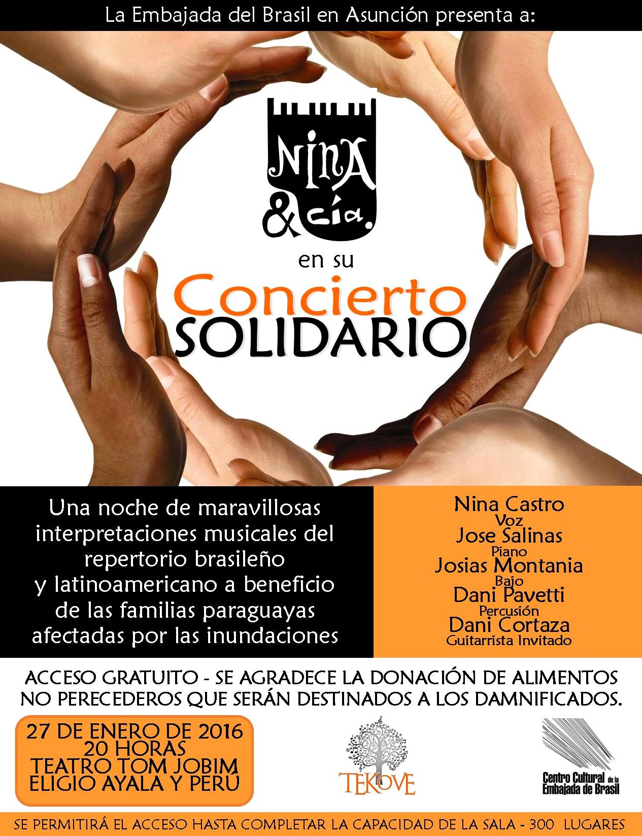“Concierto Solidario” en el Teatro Tom Jobim a beneficio de ...
